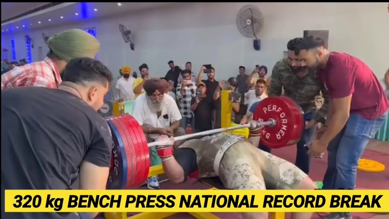 320 kg Bench Press National Record Break 😱 by @BhaskarPowerlifting ...