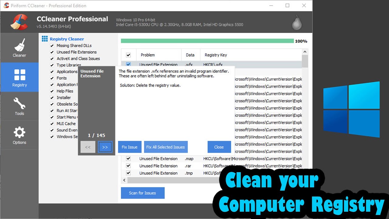 How to Clean your Computer Registry & Faster Laptop Windows 10 - Free ...