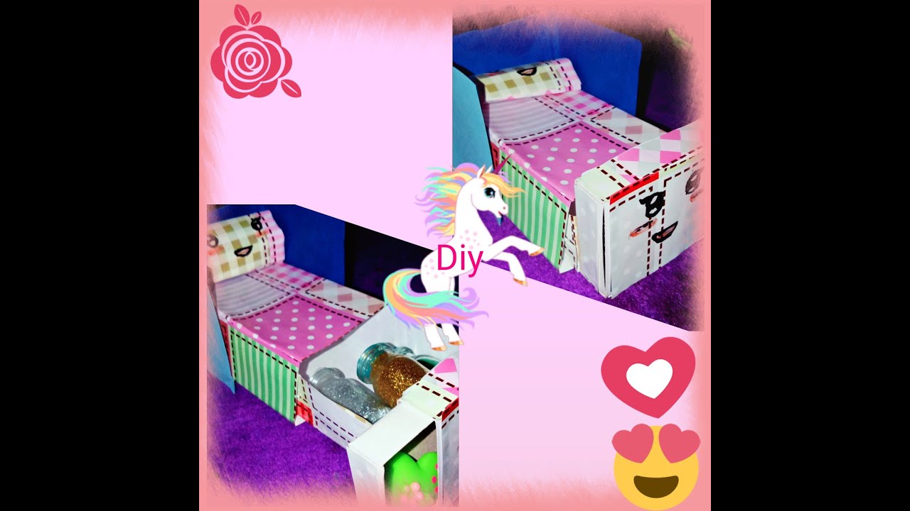 How To Make A Origami Miniature Bed With Paper Super Easy - YouTube