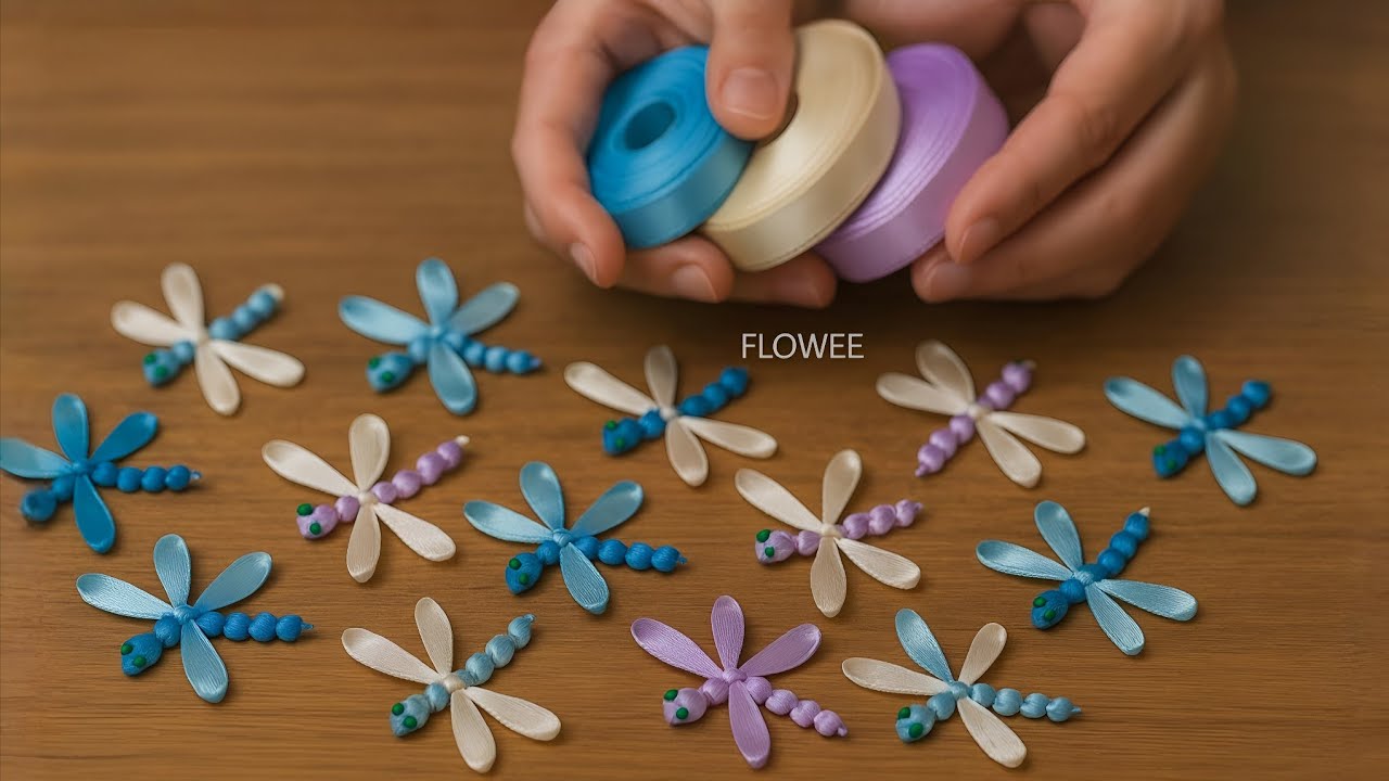 Amazing Satin Ribbon Dragonfly Tutorial | Easy DIY Decoration - YouTube