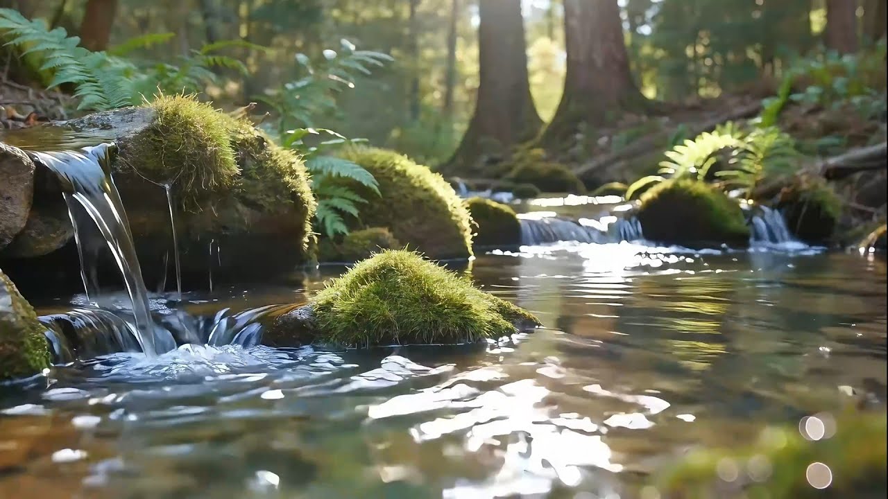 Heavenly Stream Flowing Through Eternal Garden – Gentle Water Ambience ...