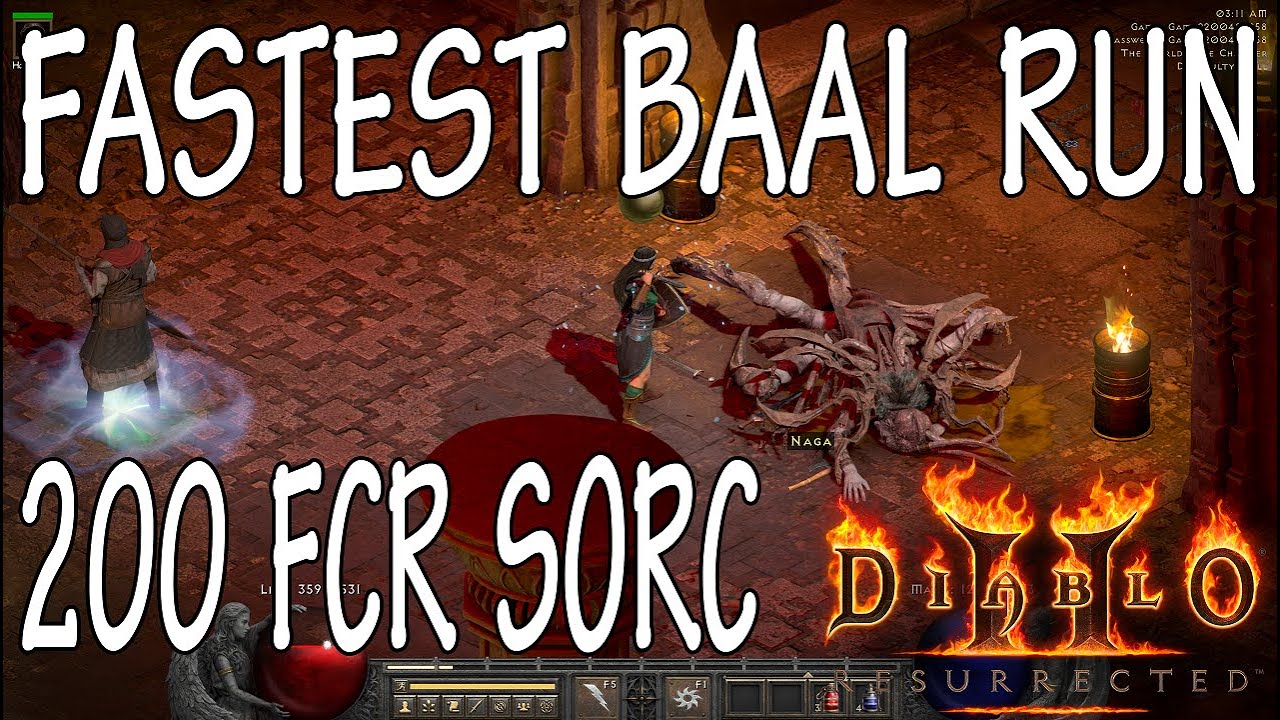 Diablo 2 Resurrected - Fastest Baal Run - 200 Fcr Sorc - YouTube