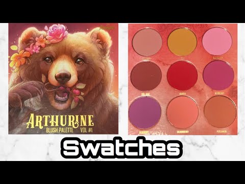 Menagerie Cosmetics Arthurine Blush Palette SWATCHES & REVIEW - YouTube