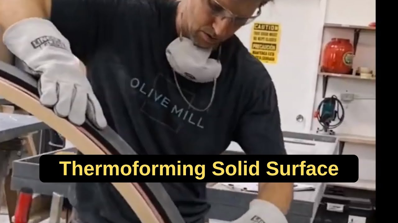 Bending Corian Solid Surface - Thermoforming - YouTube