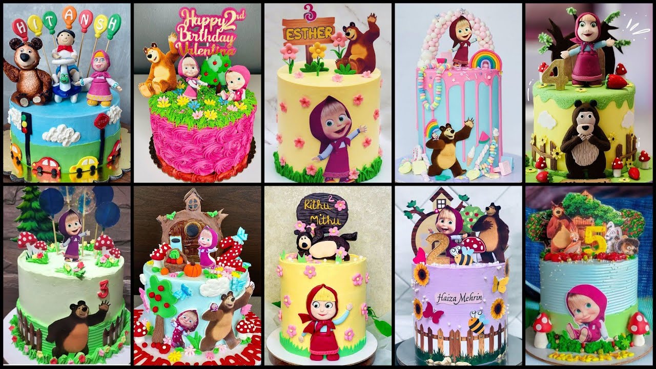 💃Masha And The Bear Cake Designs 2024/Masha And Bear The Cake/Birthday ...