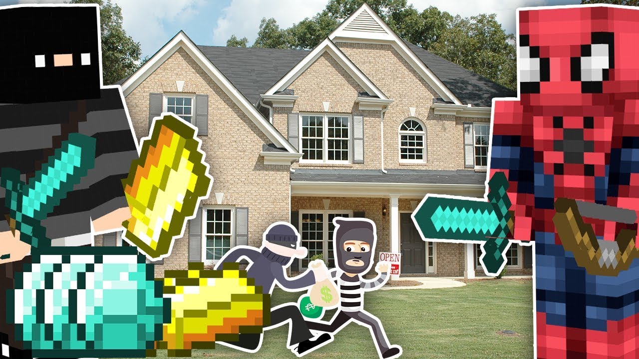 ÖRÜMCEK ADAM'ın EVİNE HIRSIZ GİRDİ - Minecraft - YouTube