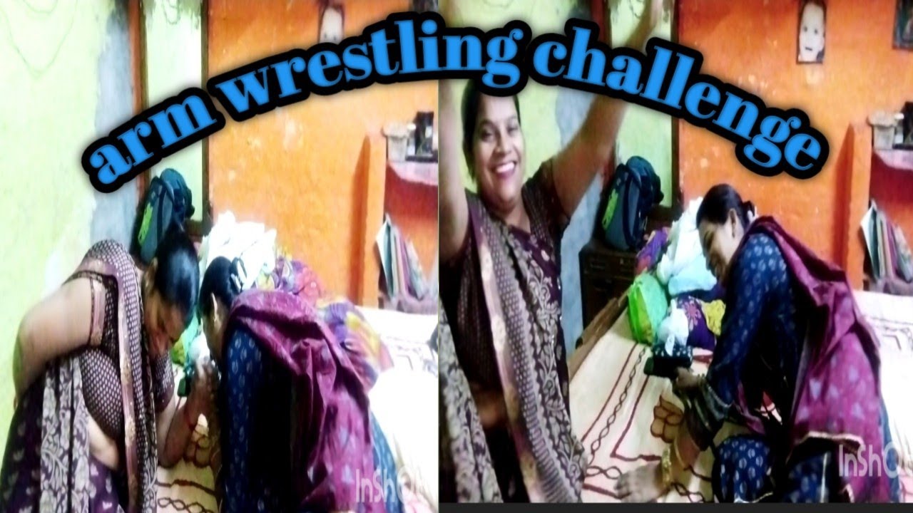 nand👩‍ ️‍👩 bhabhi 🤝panja challange || arm 💪wrestling challenge ...