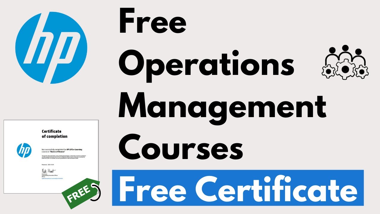 Free Operations Management Courses with Certificate | HP Free Courses ...