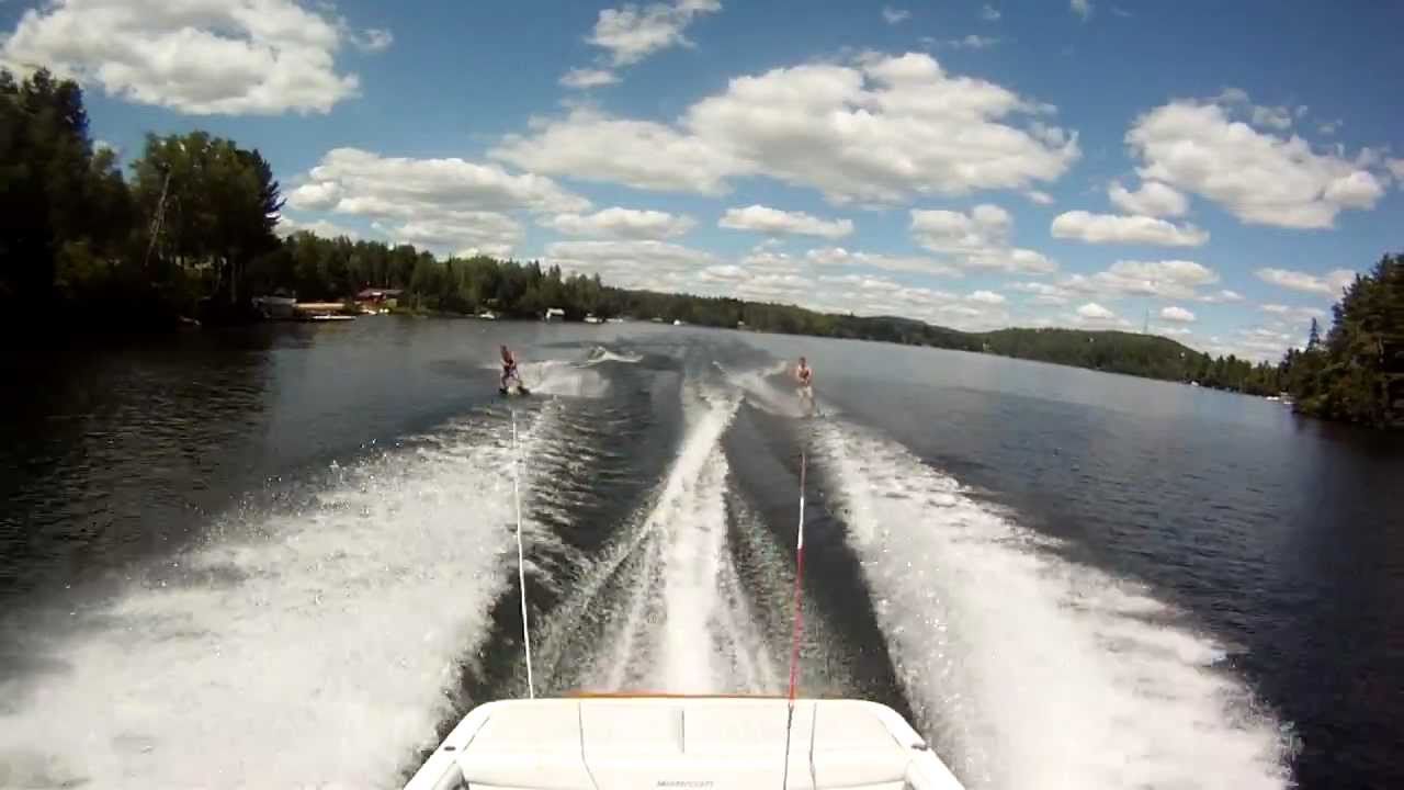 Double water ski - YouTube