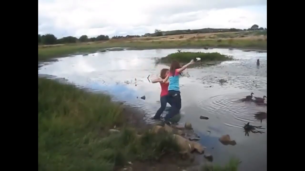 Cute girls falling into water | funny compilations #1 - YouTube