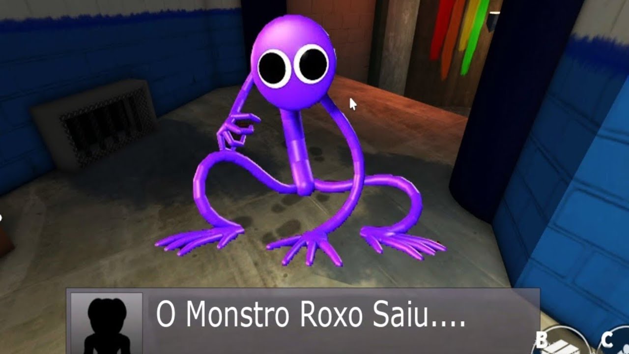 Revelando a verdadeira forma do monstro roxo roblox Rainbow Friends ...