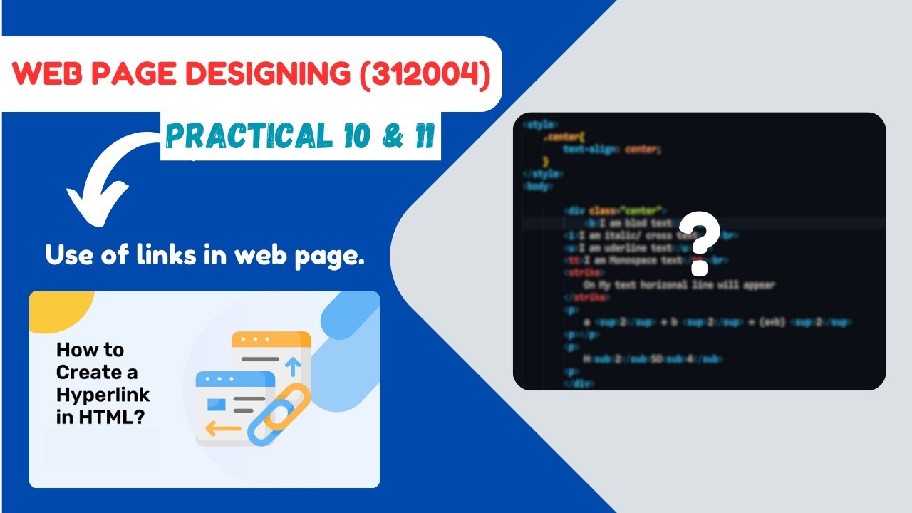 WPD Practical 10 & 11 Web Page Designing 312004 with Exercise K Scheme ...