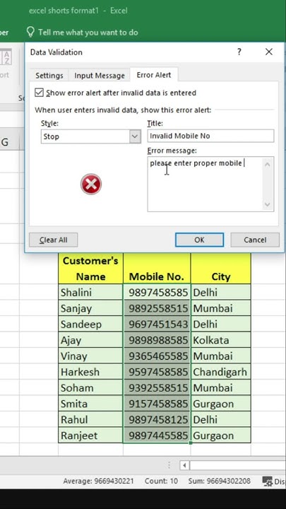 How to validate text length in Excel | Data Validation in Microsoft Excel #shorts - YouTube