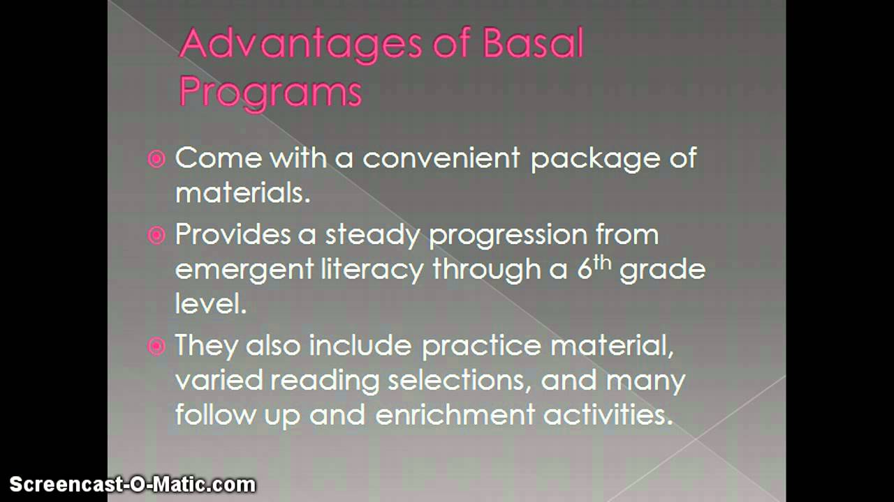 Advantages and Disadvantages of Basals - YouTube