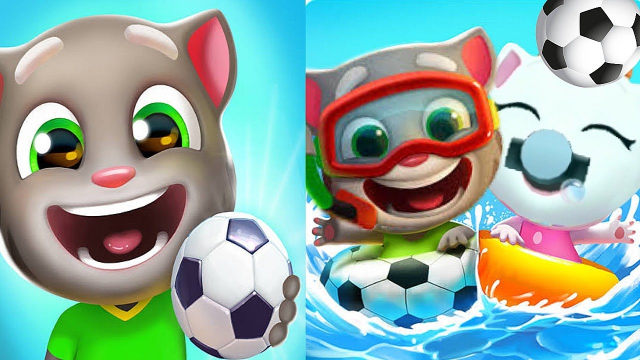 Talking Tom Gold Run vs Talking Tom Pool FOOTBALL FEVER Gameplay - YouTube