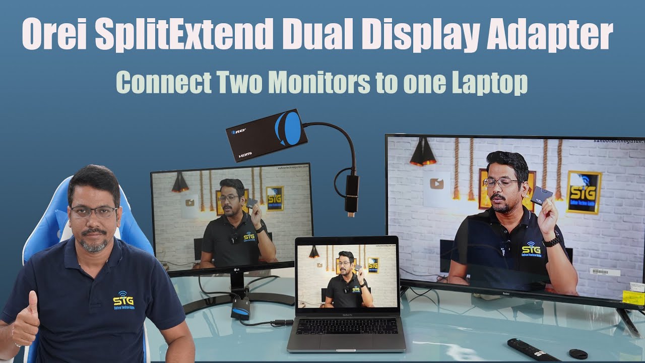 Connect Two Monitors to one Laptop | Orei SplitExtend Dual Display ...