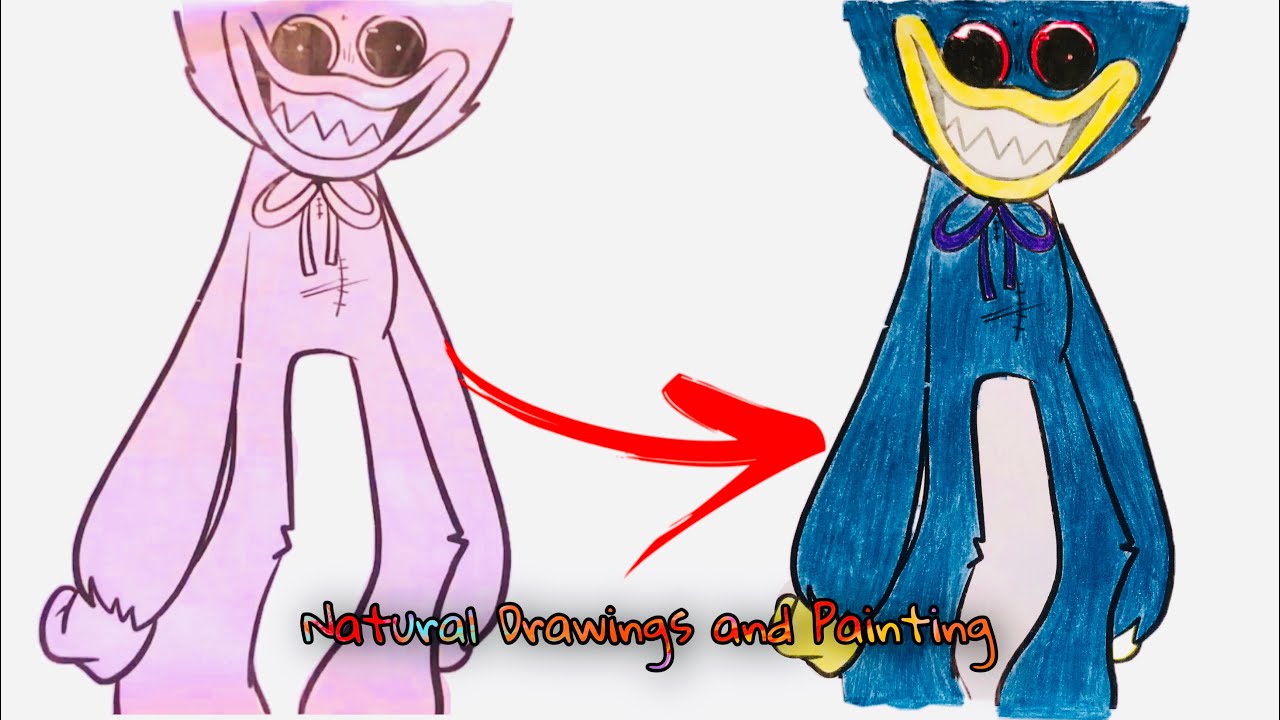 How to painting Huggy wuggy ,cute Huggy wuggy .#painting #shorts - YouTube