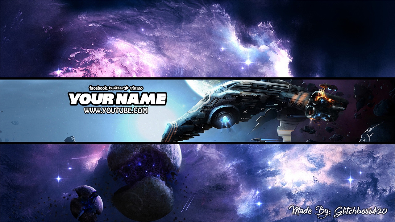 Photoshop: **FREE** HD Sci-Fi YouTube Banner Template PSD + Direct ...