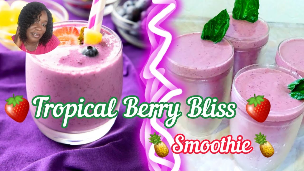 Tropical Berry Bliss Smoothie||Healthy Smoothie Recipe||Creamy Thick ...