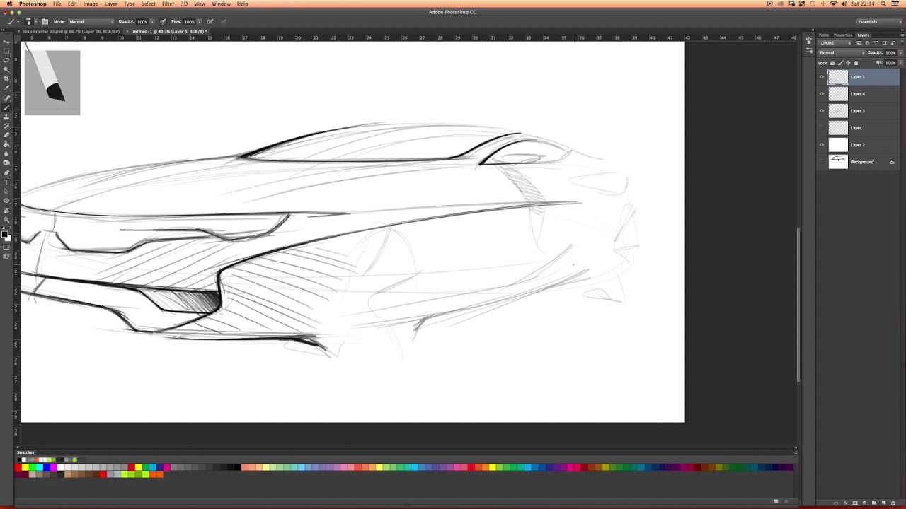 Photoshop tutorial - Sketching Demo 2 - YouTube