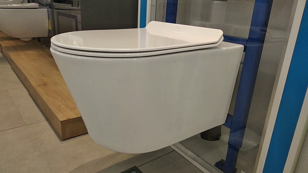 Devit 3220147 Project 2.0 подвесной безободковый унитаз Clean Pro - YouTube