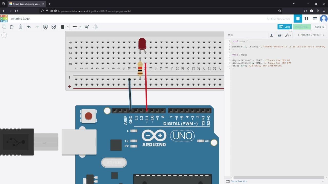 How to Code Running Lights in TinkerCAD - YouTube