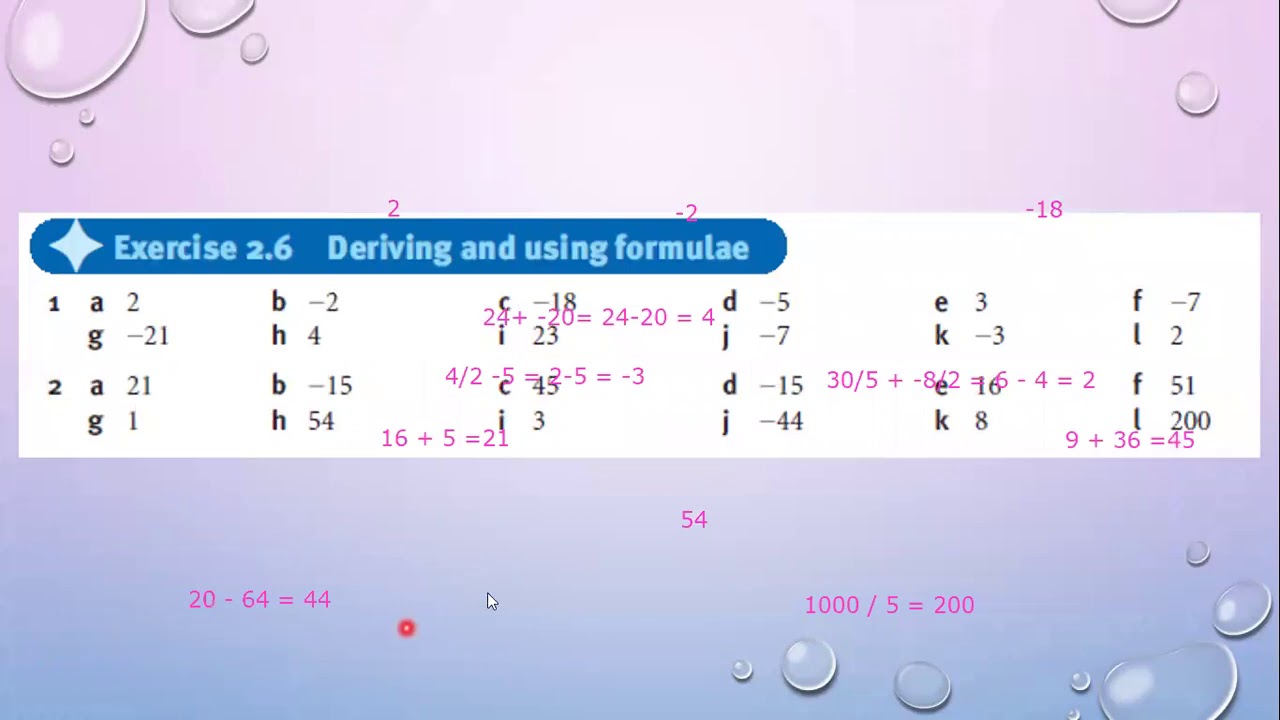 Deriving and using formulae Exercise 2 6 - YouTube