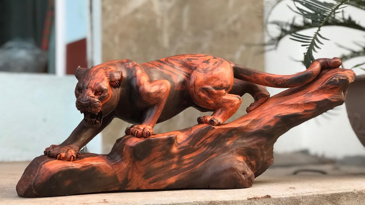 Beautiful wooden leopard carvings | TUAN WOOD CARVINGS - YouTube