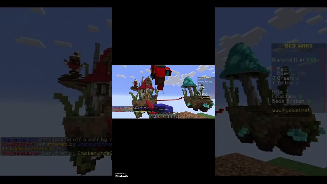 Double kill | Minecraft bedwars hypixel #short #minecraft #minecraftshorts #shorts - YouTube