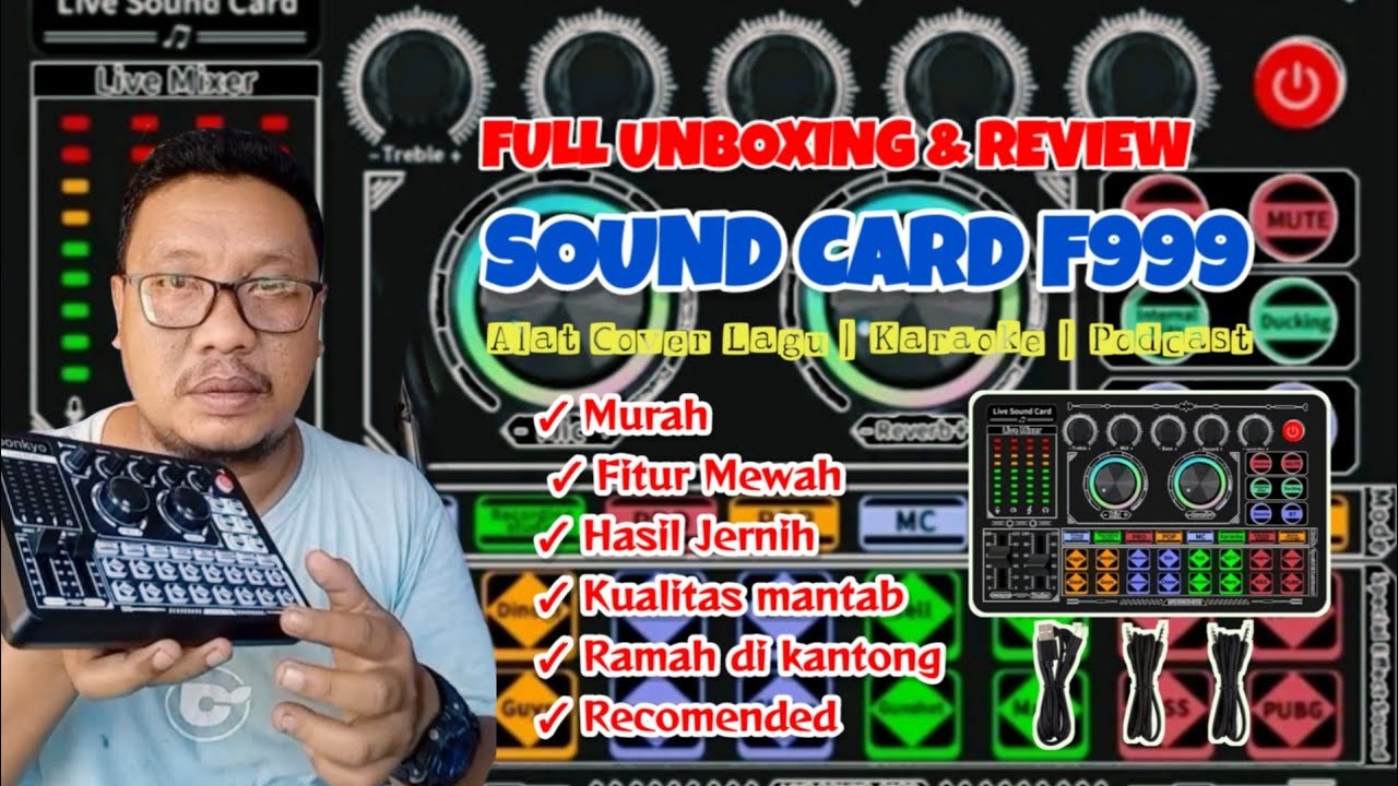 Sound Card F999 Full Review | Alat Cover Lagu & Karaoke Murah Fitur ...