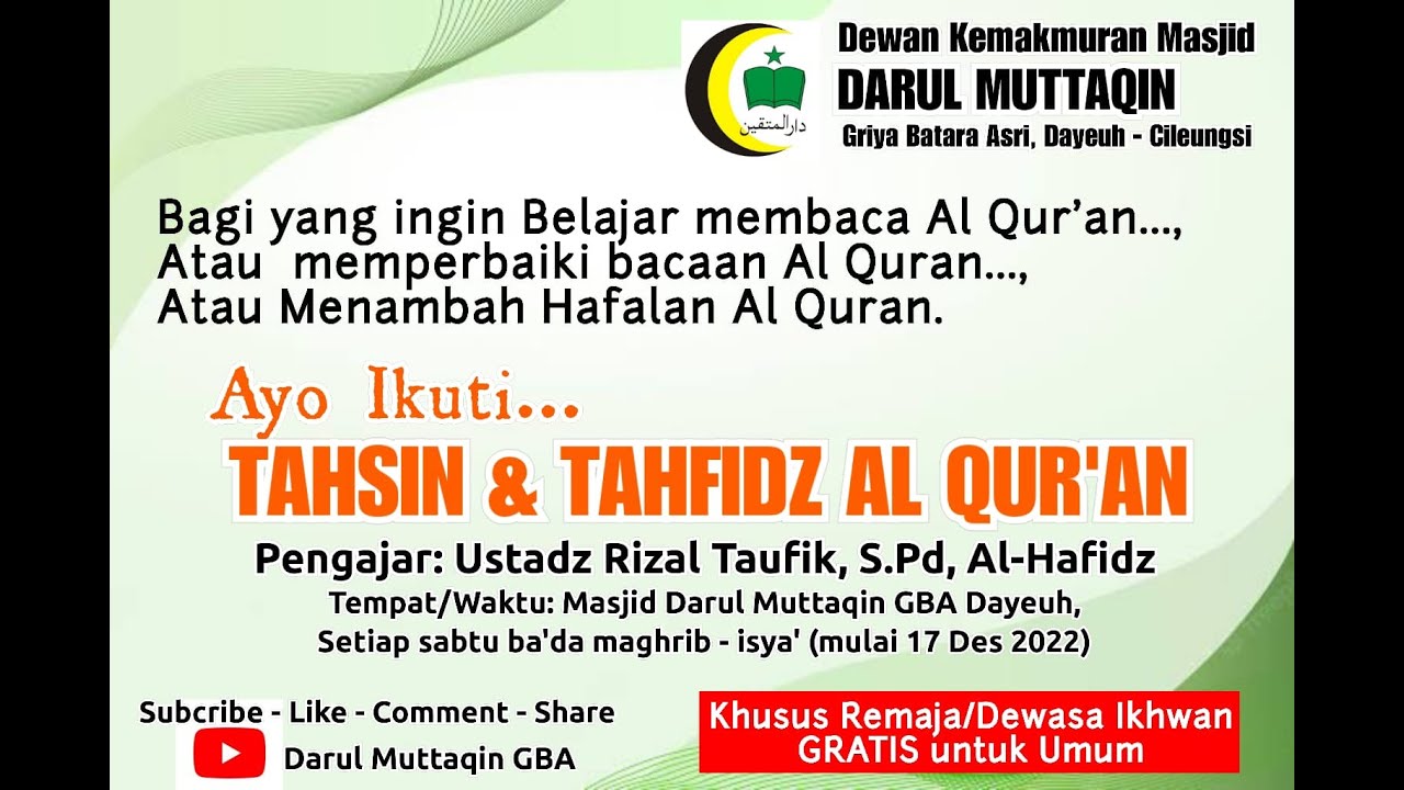 Makhraj Huruf Dhod, Program Tahsin 04-02-2023 - YouTube