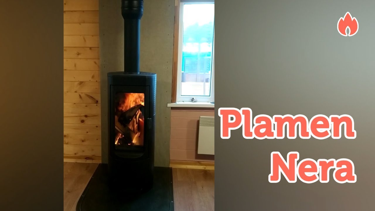 Печь камин Plamen Nera Горение огня в печи... - YouTube