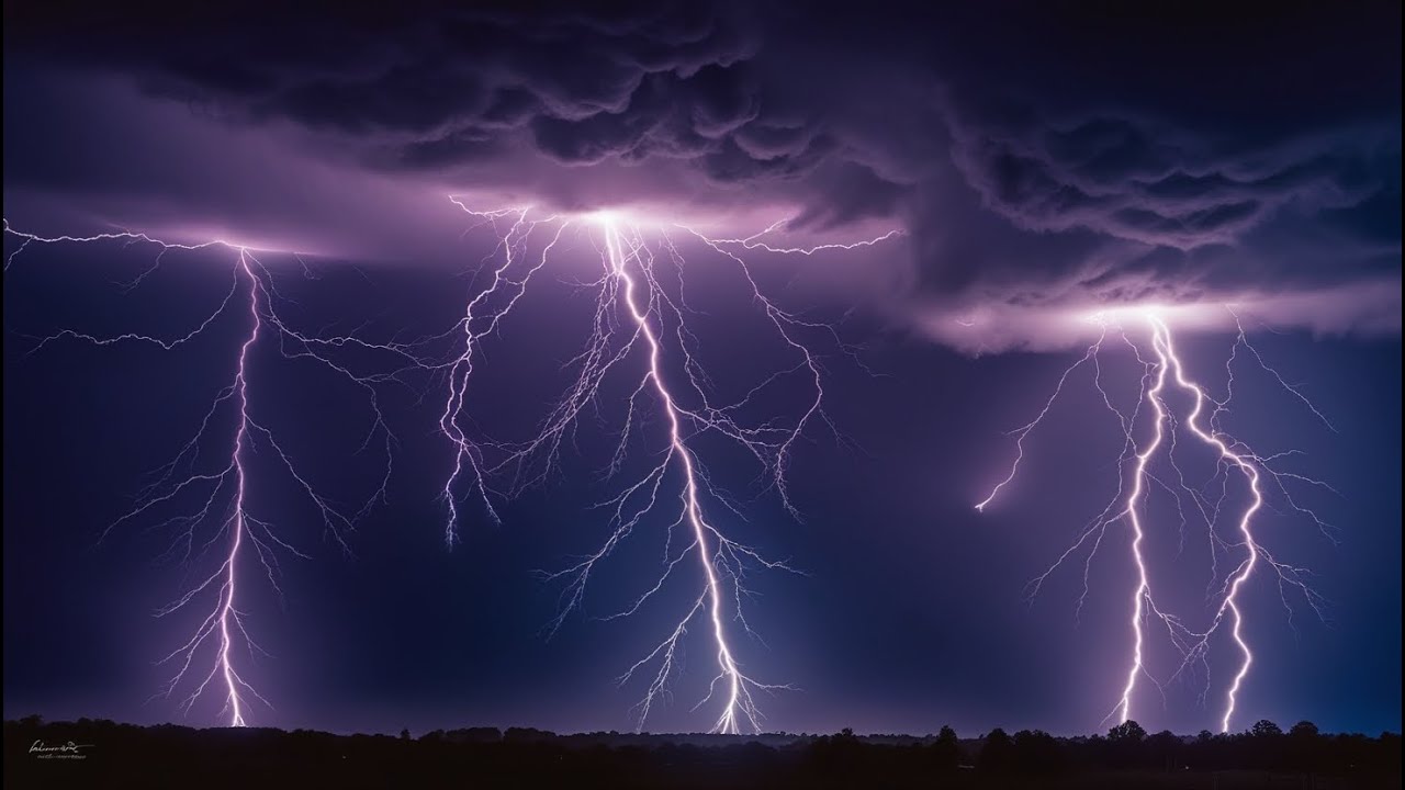 Night Heavy Rain and Pure Thunder | Try Listening for 3 Minutes Reduce ...