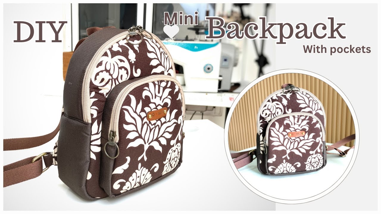 Idea To Make Mini Backpack With Pockets | Idea To Sew a Mini Backpack ...