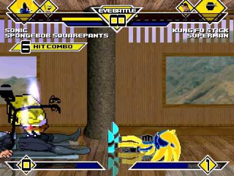 Mugen Fight 6: Sonic & Spongebob V.S. Superman & Kung Fu Stick - YouTube