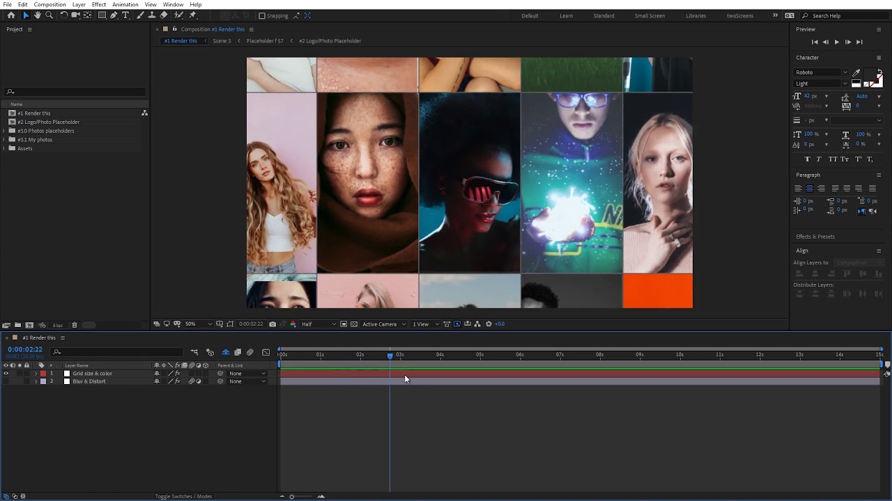 Shift Tiles Mosaic Logo & Photo Reveal-After Effects Template Videohive ...