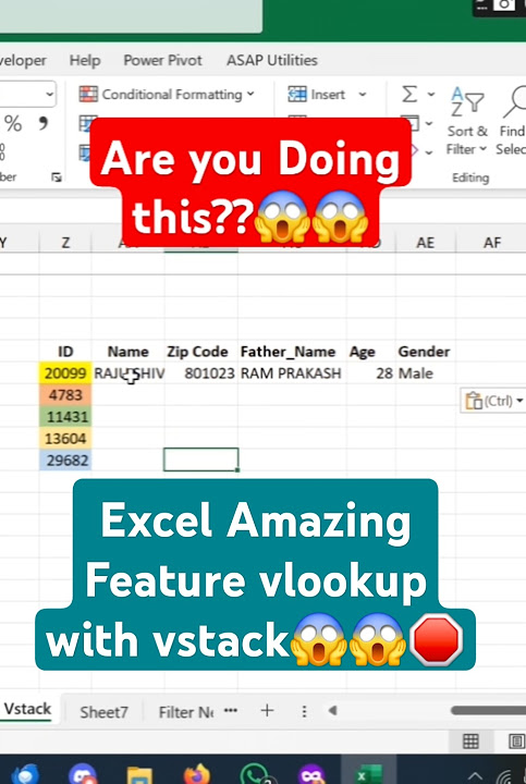 Excel pro tricks: Vlookup with Vstack Function😱 #excelhacks #excelshortcuts #exceltips # ...