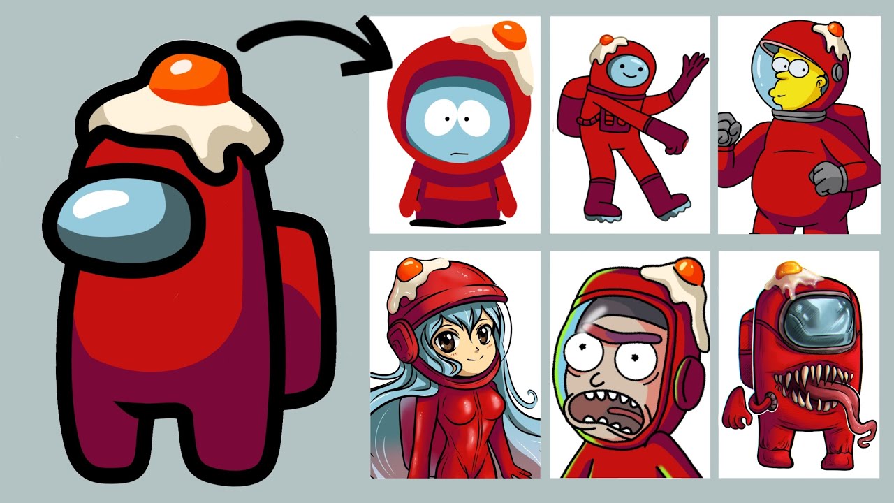 Рисую AMONG US в 10 стилях! | STYLE CHALLENGE - YouTube