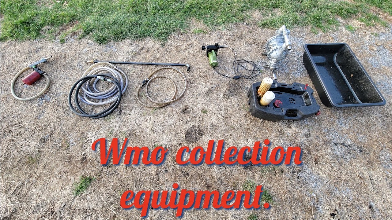 Waste motor oil collection pumps and hoses. Drummond / Diaphragm - YouTube