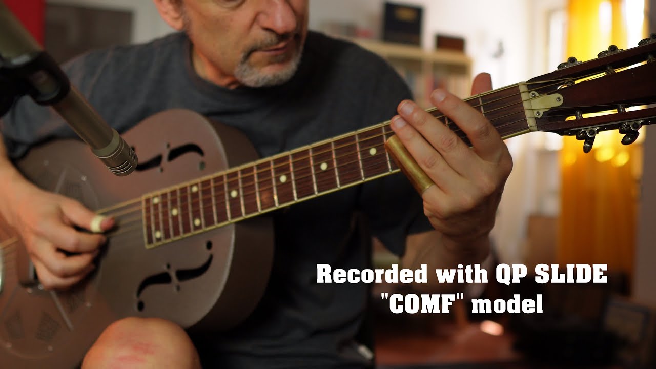 Slide blues playing with QP Slide "Comf" model - YouTube