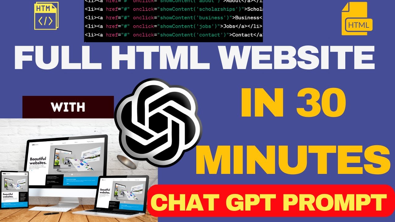 Build Your Website in 30 Minutes Using Chat GPT Prompt | No Coding ...
