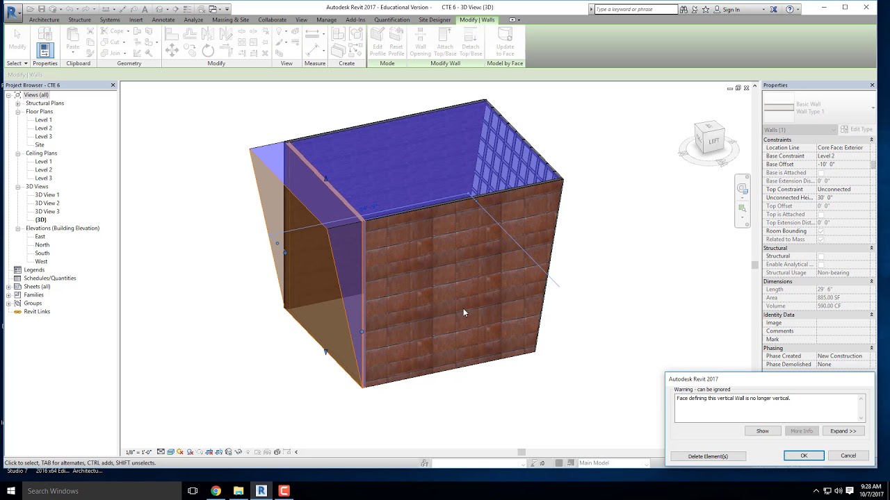 Revit 2018: Tutorial- Critical Thinking Exercise 6- In Place Mass ...