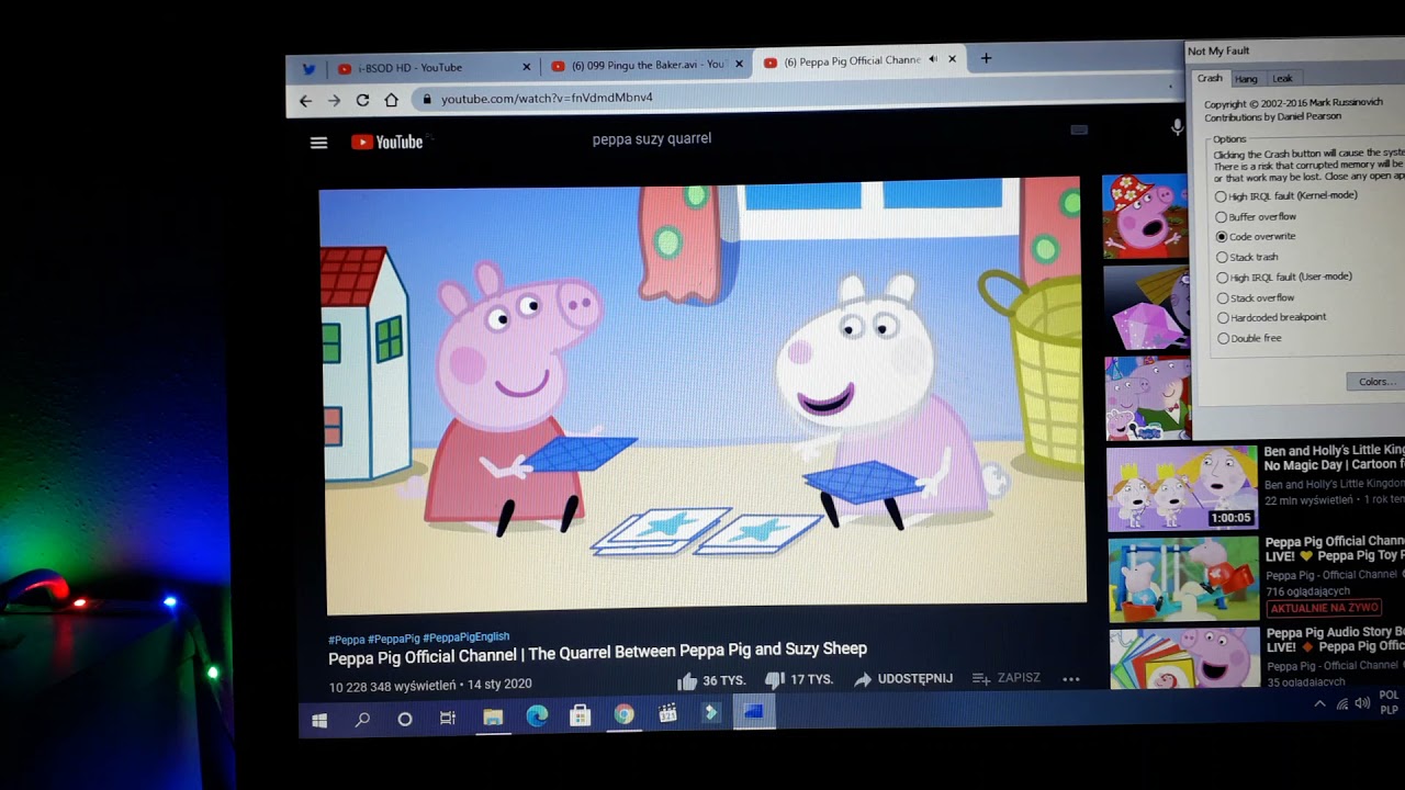 Peppa Pig and Suzy Sheep has BSOD - YouTube