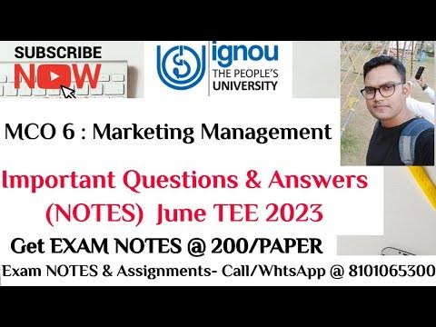 IGNOU : MCOM : MCO 6 : IMPORTANT QUESTIONS & ANSWERS FOR JUNE TEE 2023 - YouTube