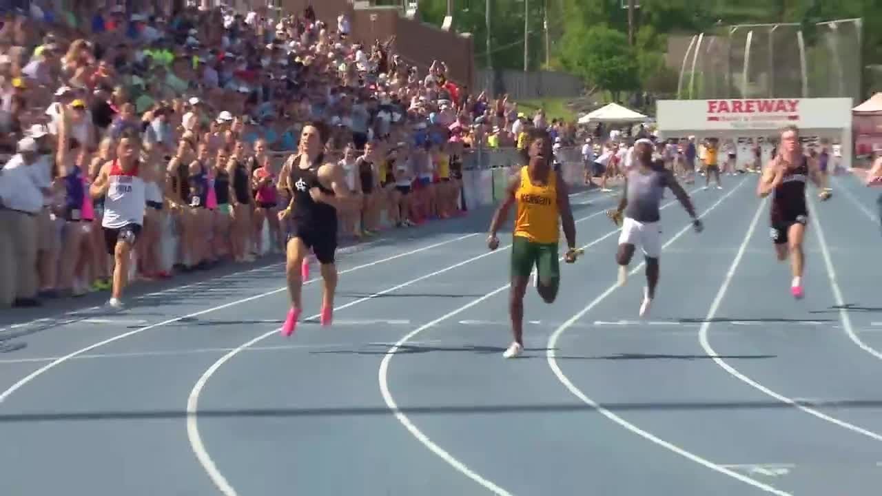 Despite no “hammer,” Kennedy nails 28-year-old state relay record - YouTube