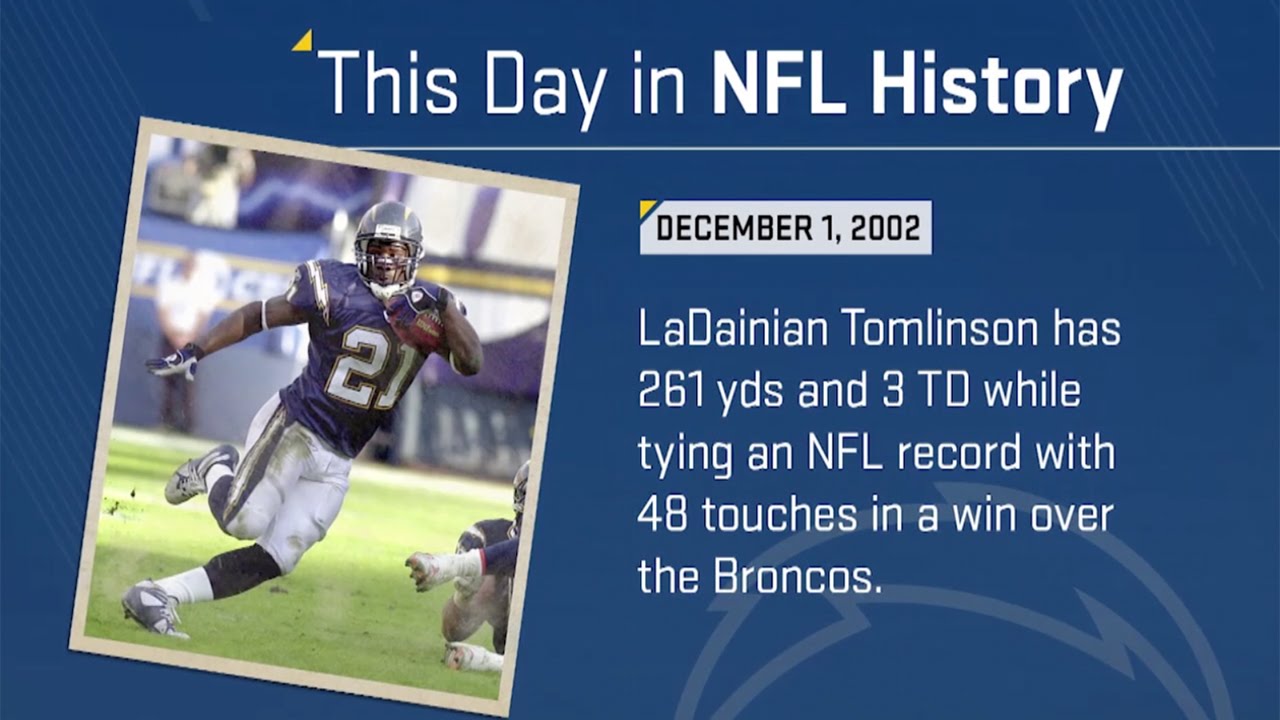The Great 48: Ladainian Tomlinson's Record 48 Touches! | This Day in ...
