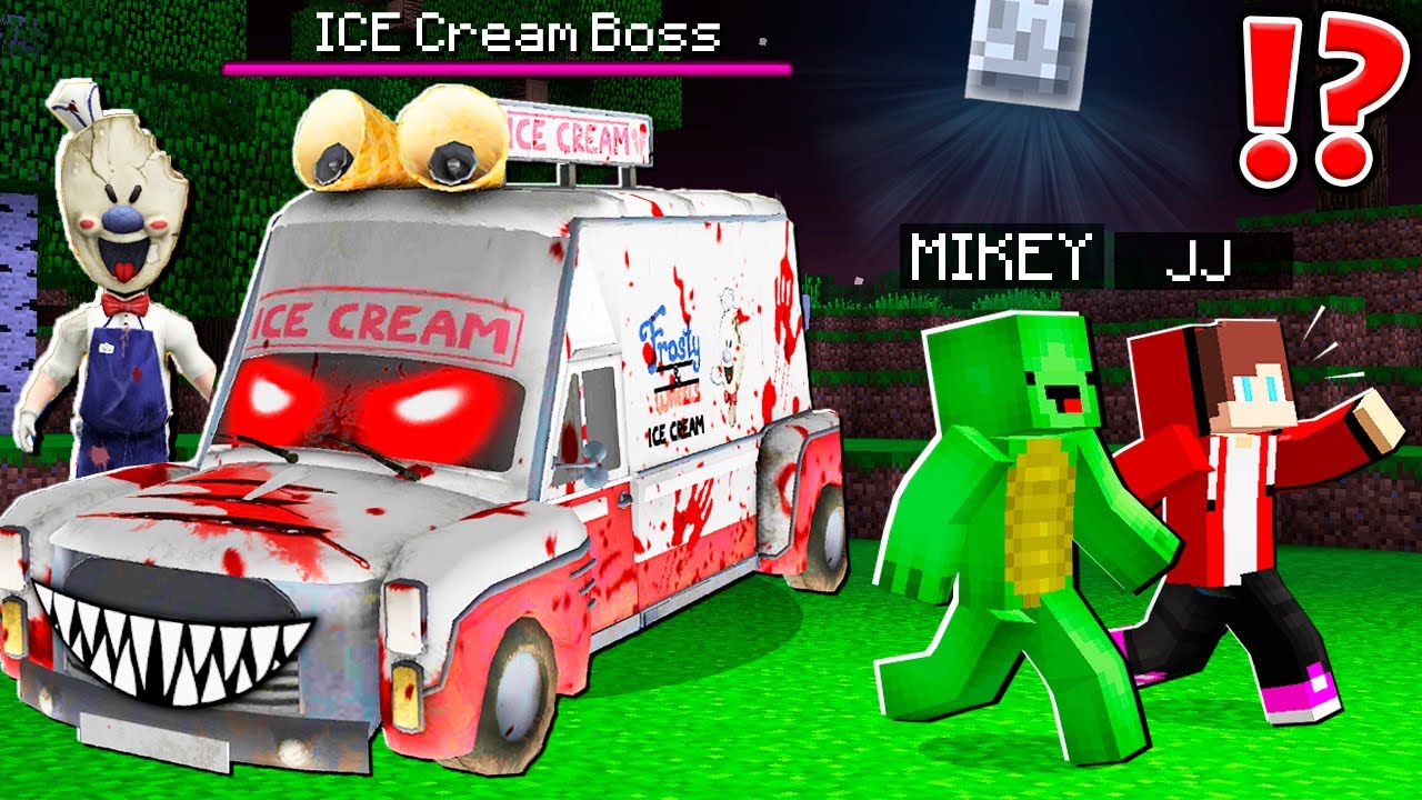 Why ICE Cream BOSS ATTACK JJ and Mikey at 3:00am ? - in Minecraft Maizen - YouTube
