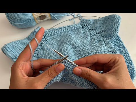 ÇOK ŞIK YAPIMI KOLAY YAKADAN BAŞLAMA BEBEK YELEĞİ ANLATIMI🧿#knittingdesignforbaby #babyknitting