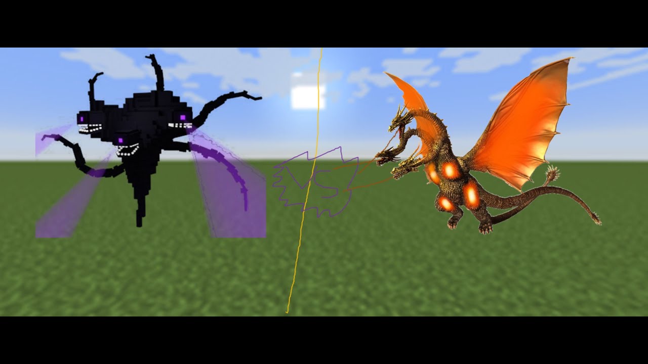 Wither Storm VS Burning King Ghidorah Minecraft - YouTube