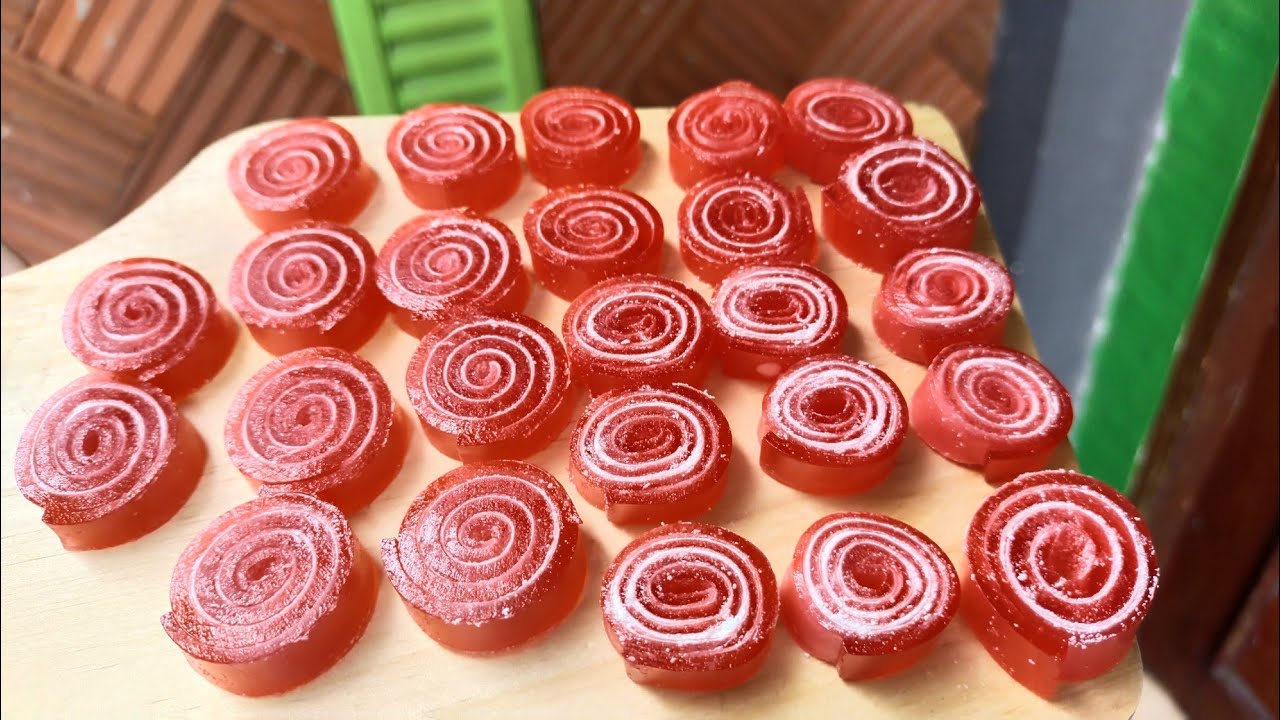 Agar agar gulung cuma 3 bahan || permen jelly enak - YouTube